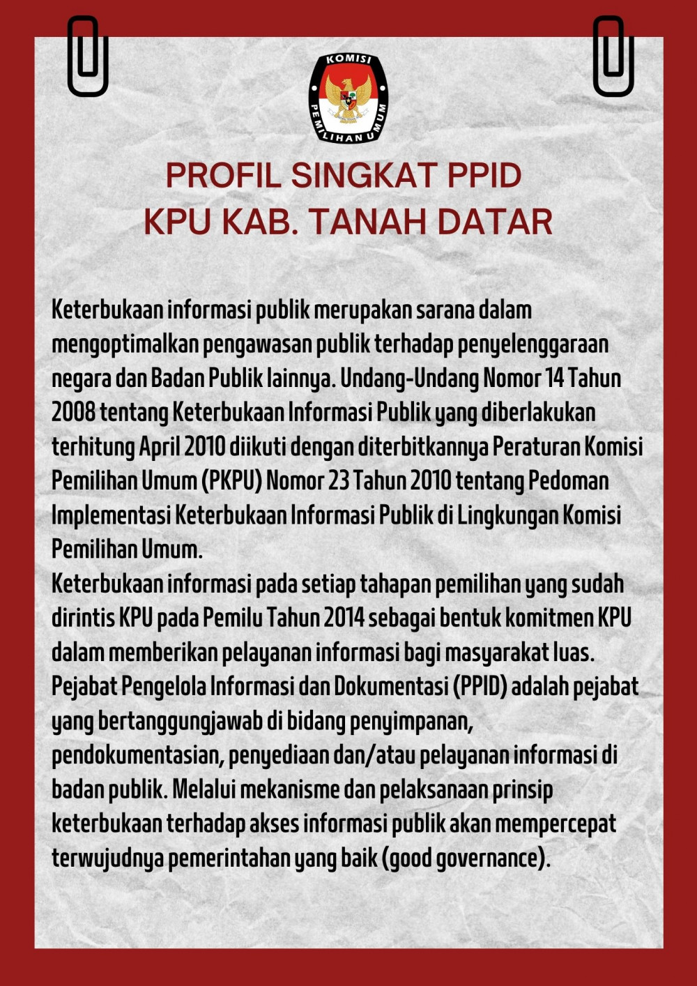 E-PPID - Profil Singkat PPID